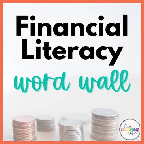 Financial Literacy Math Word Wall Bulletin Board | Vocabulary Terms ...