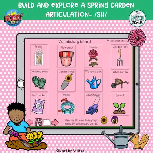 Spring Garden Articulation BOOM Cards™- /sh/ by The Speech Shack