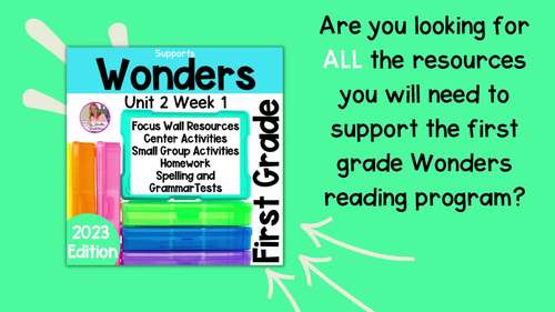 1st Grade Wonders Reading Unit 2 Week 1 Center and Small Group ...