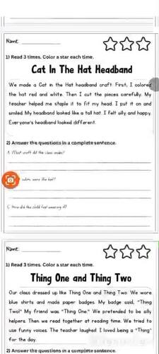 Cat in the Hat Day Reading fluency Passages | Read Across America | 1st ...