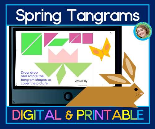 Spring Printable & Digital Tangrams Congruent 2D Shape Math Puzzles ...