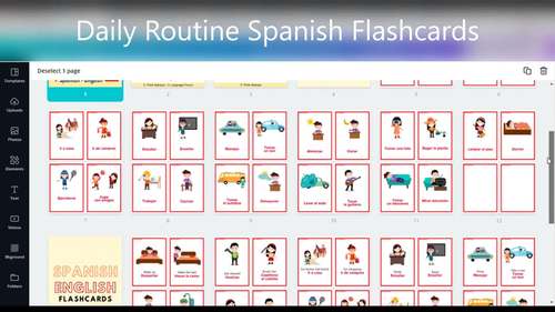 SPANISH daily activities flashcards | Daily routine Spanish flashcards ...