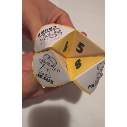 Peter's Travels, Bible Cootie Catcher, Sunday School Craft, Church Activity