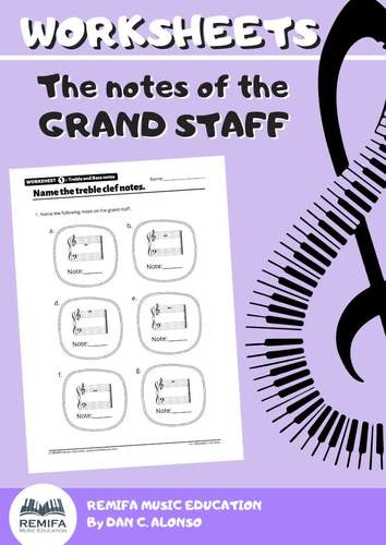 WORKSHEETS - The notes of the Grand Staff. by REMIFA Music Education
