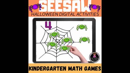 KINDERGARTEN DIGITAL HALLOWEEN MATH DISTANCE LEARNING SEESAW ACTIVITIES