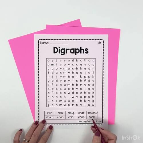 Digraph Word Search by Learning Support Lady | TPT