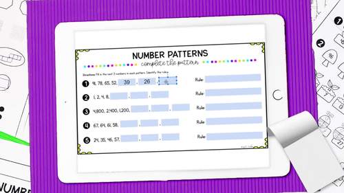 Number Patterns - 4th Grade Math - Printable & Digital - 4.OA.C.5 by ...