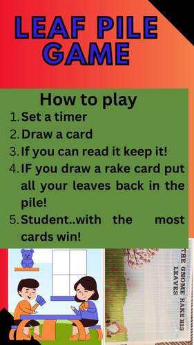 Reading vocabulary game Memory game sight words sorting nouns verbs ...