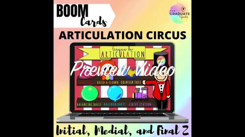 BOOM CARDS| Initial, Medial, and Final Z at the Circus! | Articulation