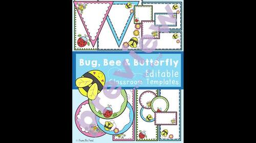 Bee Bug Butterfly Classroom Organization Pack by From the Pond | TPT