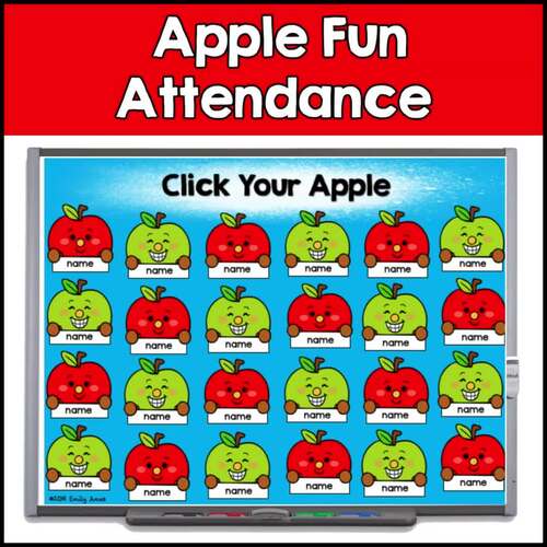 Apple Fun Editable Digital Attendance PowerPoint Presentation by Emily Ames