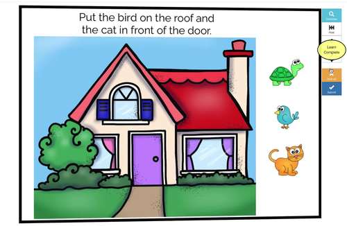 Boom Cards Two Step Directions with Spatial Concepts No Print Activity