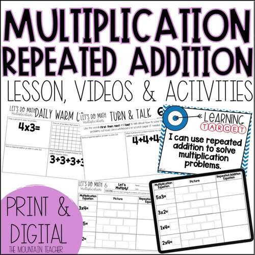 Repeated Addition Multiplication Worksheets | Multiply by Adding Activities