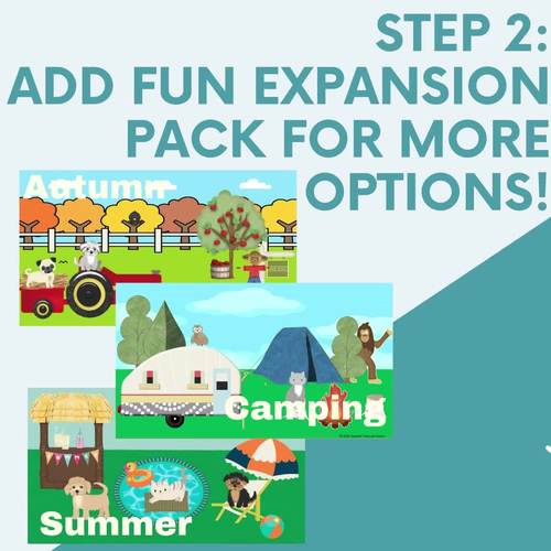 Distance Learning Reward Sticker Scenes - Classroom Pets Go Camping add-on