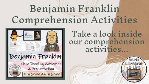 Benjamin Franklin Close Reading Comprehension Activities | 5th-6th Grade