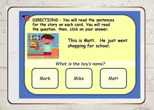 The Bookbag Reading Comprehension (Boom Cards) by Living and Loving Primary