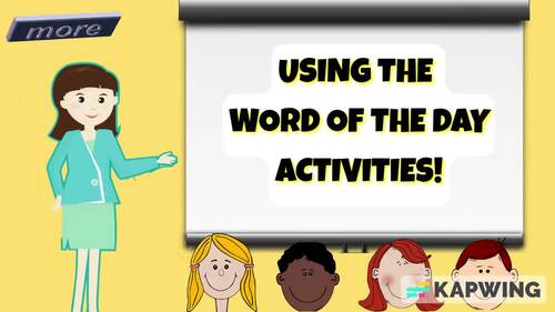 4th Grade ELA Vocabulary Activity Word Of The Day Bell Ringer September ...