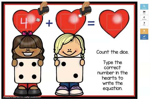 Addition Boom Cards - Kindergarten Math for Valentine's Day - February ...