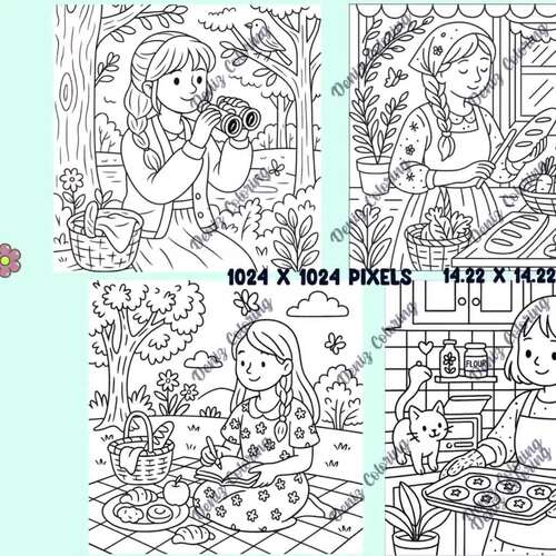 Cozy Girl Moments Coloring Book - Relaxing Winter Scenes | TPT