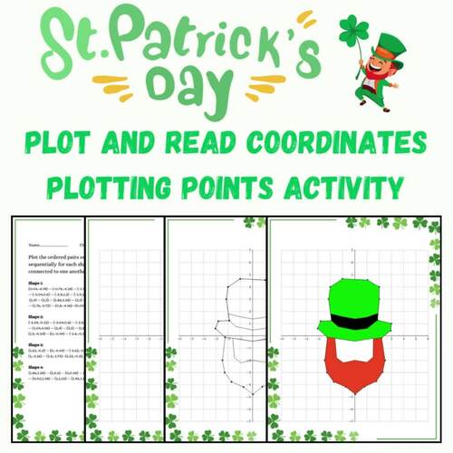 St Patricks Day Math Activity Plotting Points - Mystery Picture | TPT