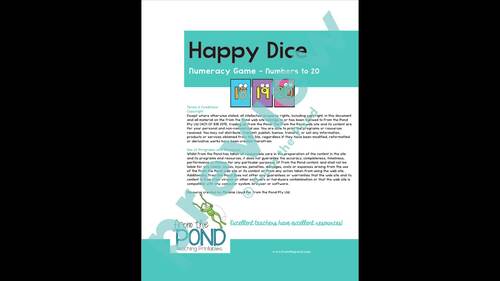 Adding to 20 Dice Addition Game by From the Pond | TPT