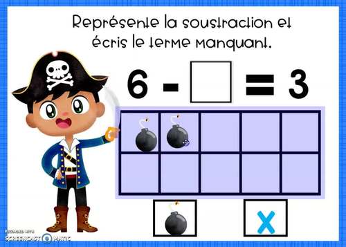 Terme manquant 0-10 addition et soustraction Boom Cards French distance ...