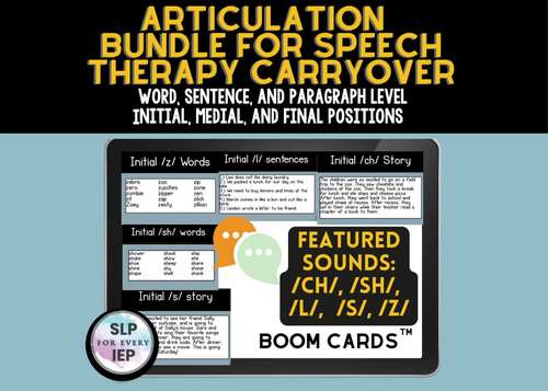Boom Cards Articulation Bundle for Speech Therapy Carryover for Students