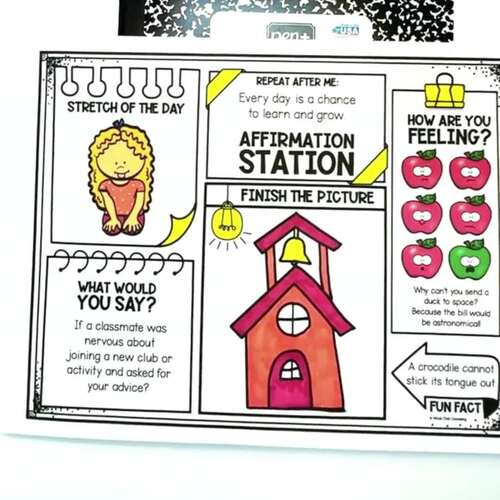 Lunch Bunch Placemats Morning Meeting Digital and Print SEL Prompt ...