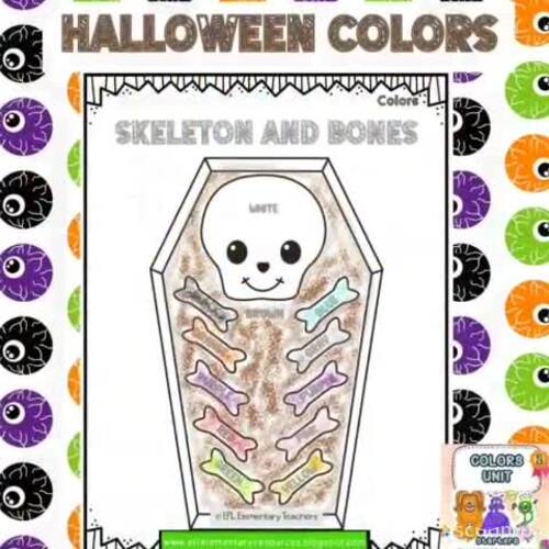 Halloween Colors Activities for Elementary ESL | Flashcards, Games ...