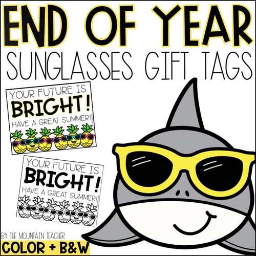 Sunglasses End of Year Gift Tag for Students Gift - Attach to ...