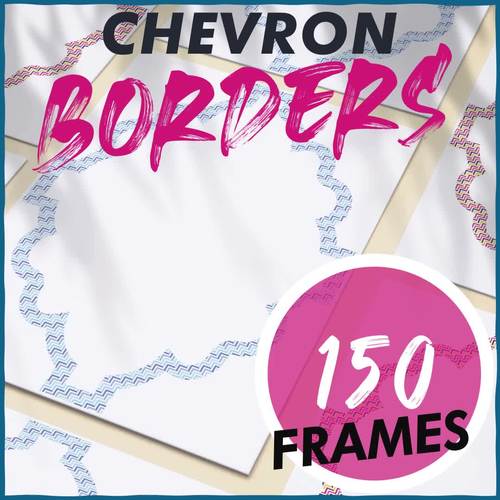 CHEVRON Page Borders 150 pieces by PetersGames | TPT