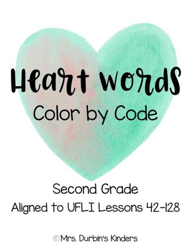 Heart Words Color by Code: Second Grade | UFLI-inspired by Mrs Durbins ...
