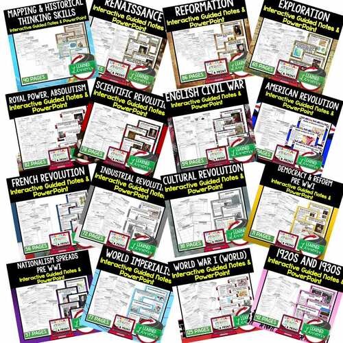 Industrial Revolution Guided Notes & PowerPoints, Digital and Print