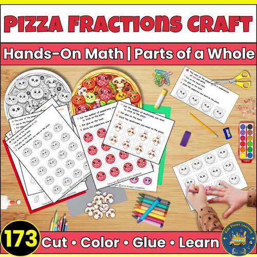 Fraction Pizza Craft | Pizza Fractions Math Activity & Parts of a Whole