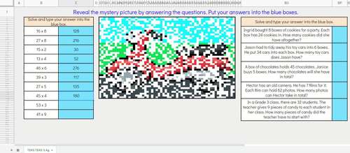 Digital Math Pixel Art Mystery Picture 3rd Grade TEKS 3.4.G ...