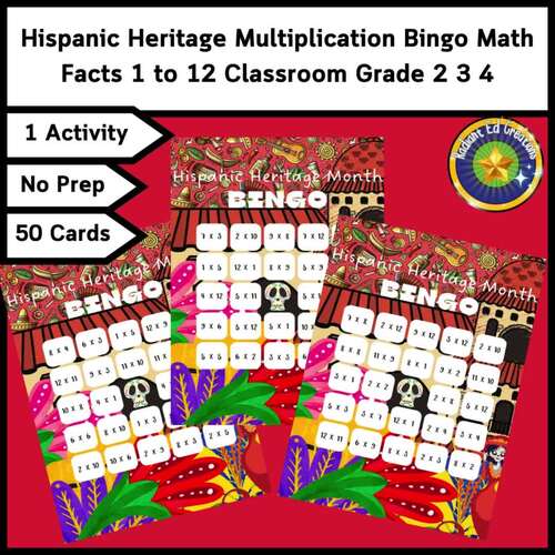 Hispanic Heritage Multiplication Bingo Math Fact Game Logic Puzzle ...