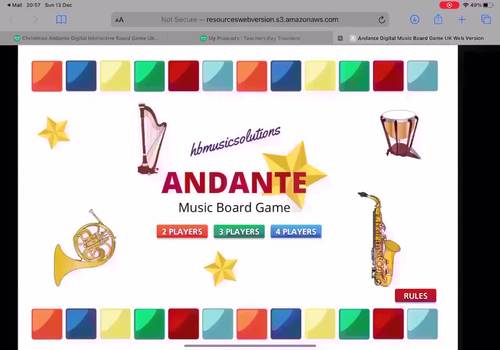Andante Digital Interactive Board Game UK Version by hbmusicsolutions