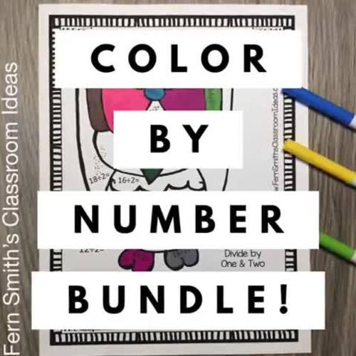 Color By Number Addition Subtraction Multiplication Division Funky Owl ...