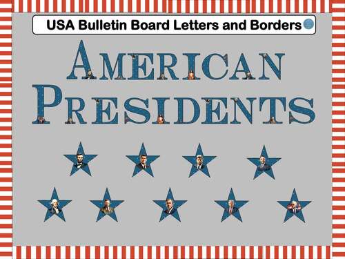 Patriotic Stars and Stripes Bulletin Board Letters and Borders | TPT