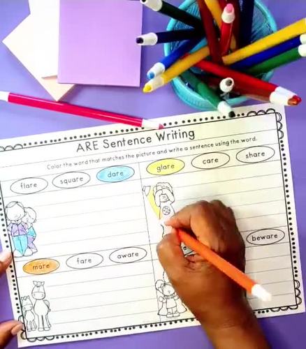 ARE ERE IRE ORE URE Sentences by The Support Butterfly | TPT