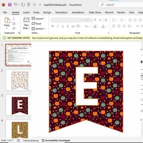 Editable Fall Banner - Autumn Theme Pennants with clip art fall | TPT