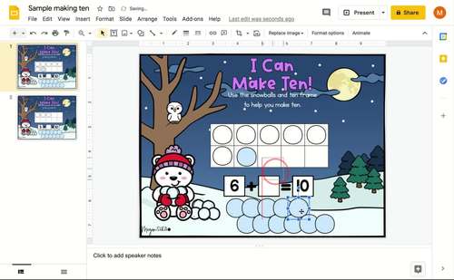 Winter Digital Making Ten for Google Slides Distance Learning by Megan Shea
