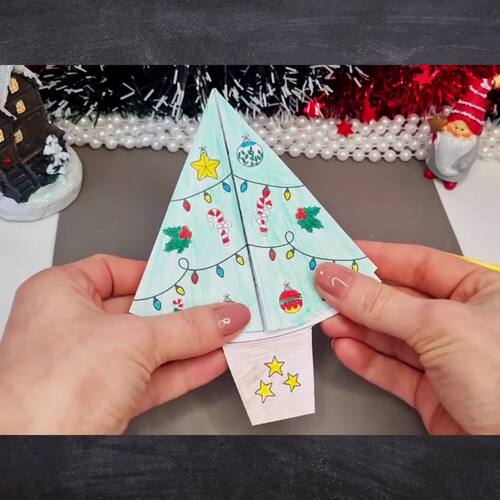 Fine Motor Holiday Craft: One-Page Christmas Tree Card for Gifts ...