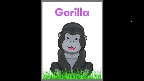 Wild Animals Flash cards. Printable Posters for kids to learn Animal ...