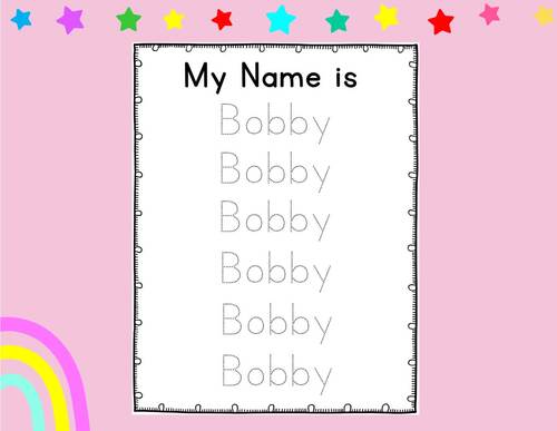 Printable Name Tracing Worksheets, Editable Name Tracing Activity ...