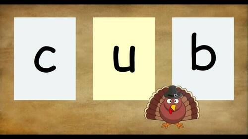Thanksgiving Themed Orton Gillingham Blending Board-Powerpoint | TPT