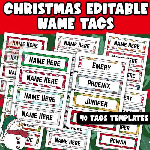 Christmas Editable Name Tags | Festive Classroom Decor by KIDs ...