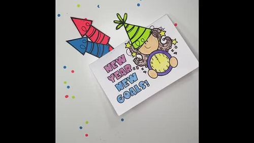 New Year's Goal Setting Activity Craft for ANY YEAR 2nd 3rd Grade