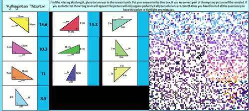 Pythagorean Theorem Pixel Art by Pick Up and Go Resources | TpT