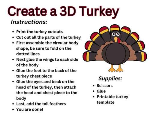 Create a Turkey Paper Craft Printable | Thanksgiving Cut and Paste ...
